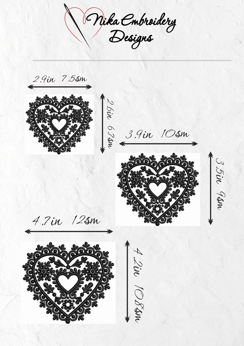 Filigree Hearts Machine Embroidery Design Valentine Heart - Etsy