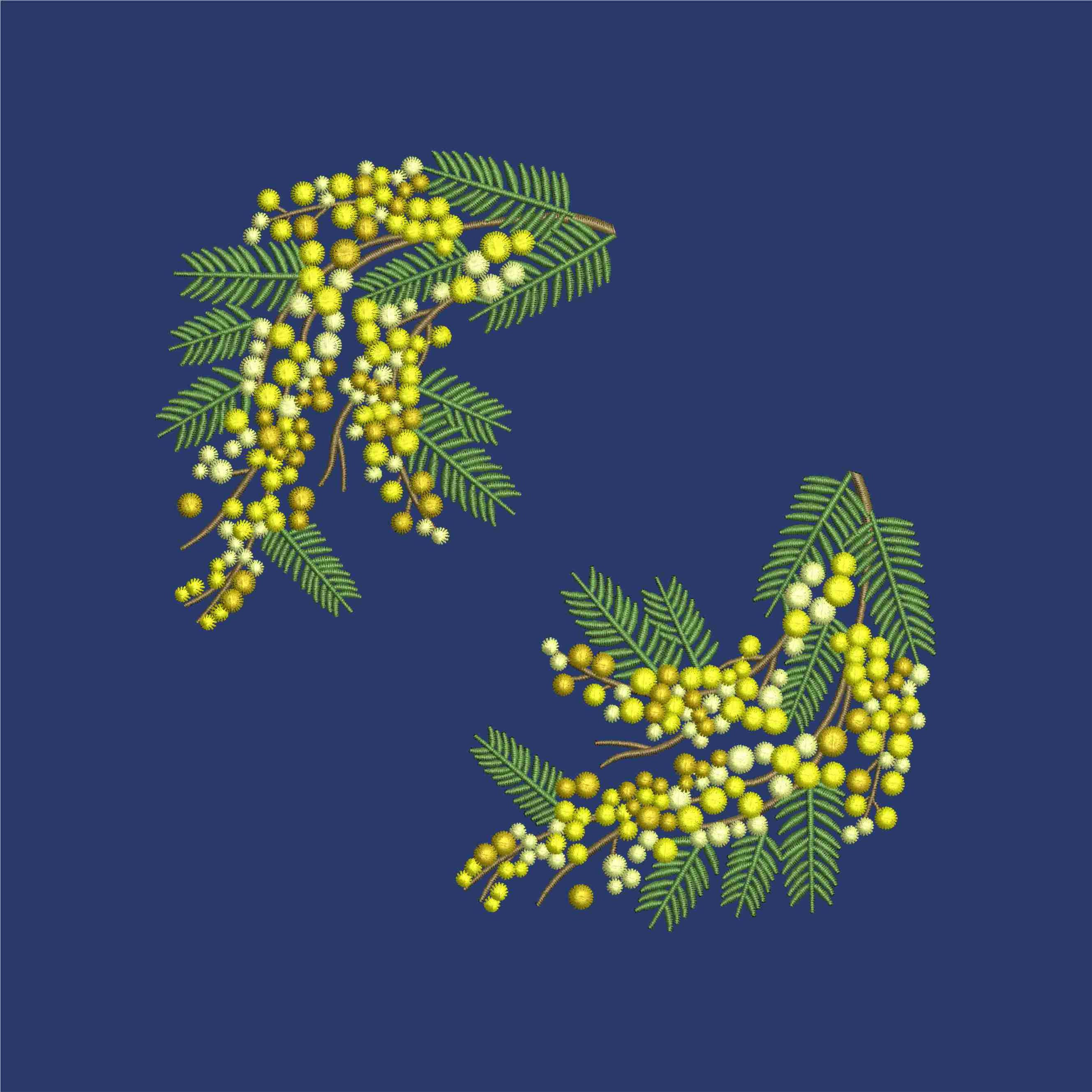 Mimosa Machine Embroidery Design Flowers Design | Etsy