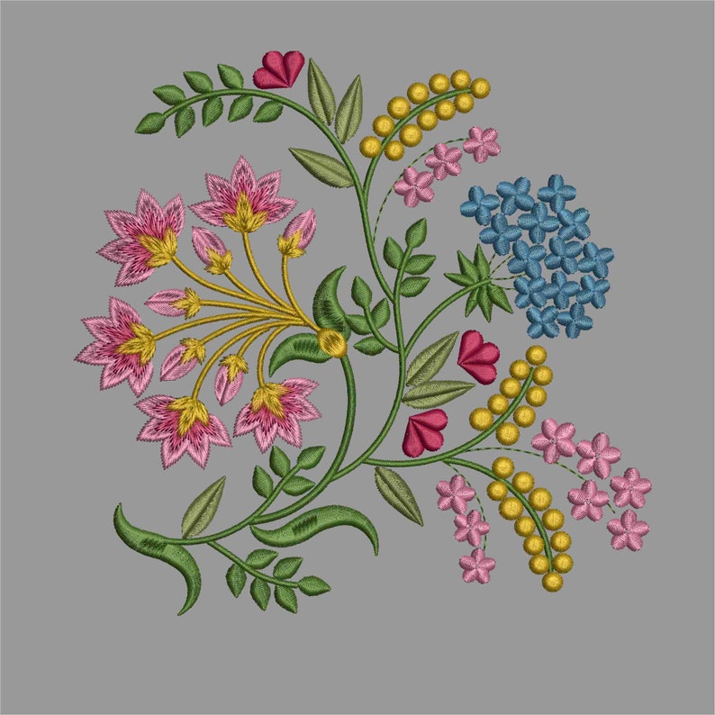 Flower Border Machine Embroidery Design Wild Herbs | Etsy