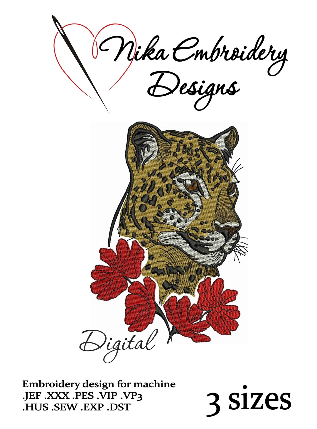 LEOPARD Machine Embroidery Design - Etsy