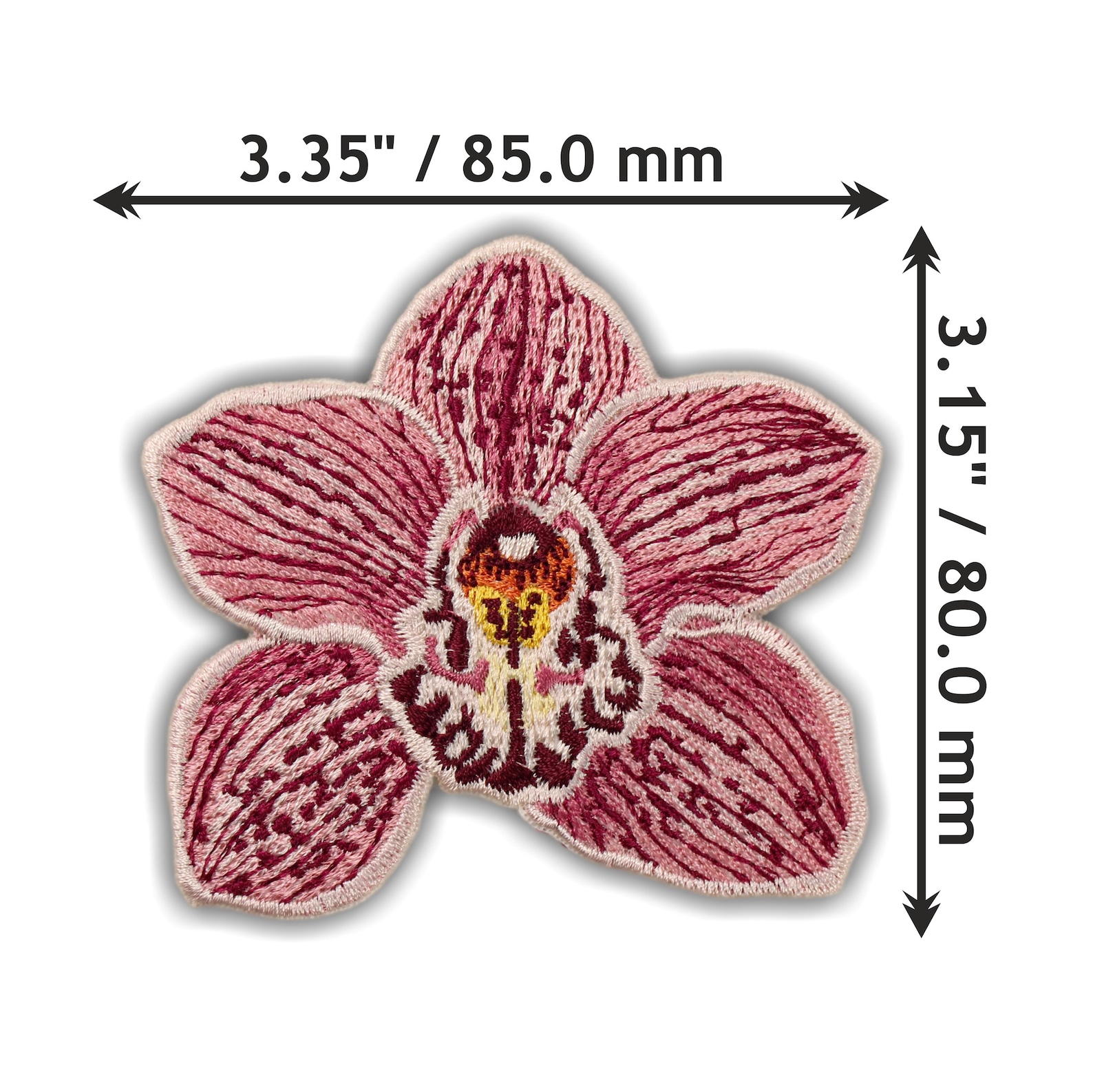 Orchid Flower Patch – Chalk Pink Embroidered Iron-on Applique - Etsy