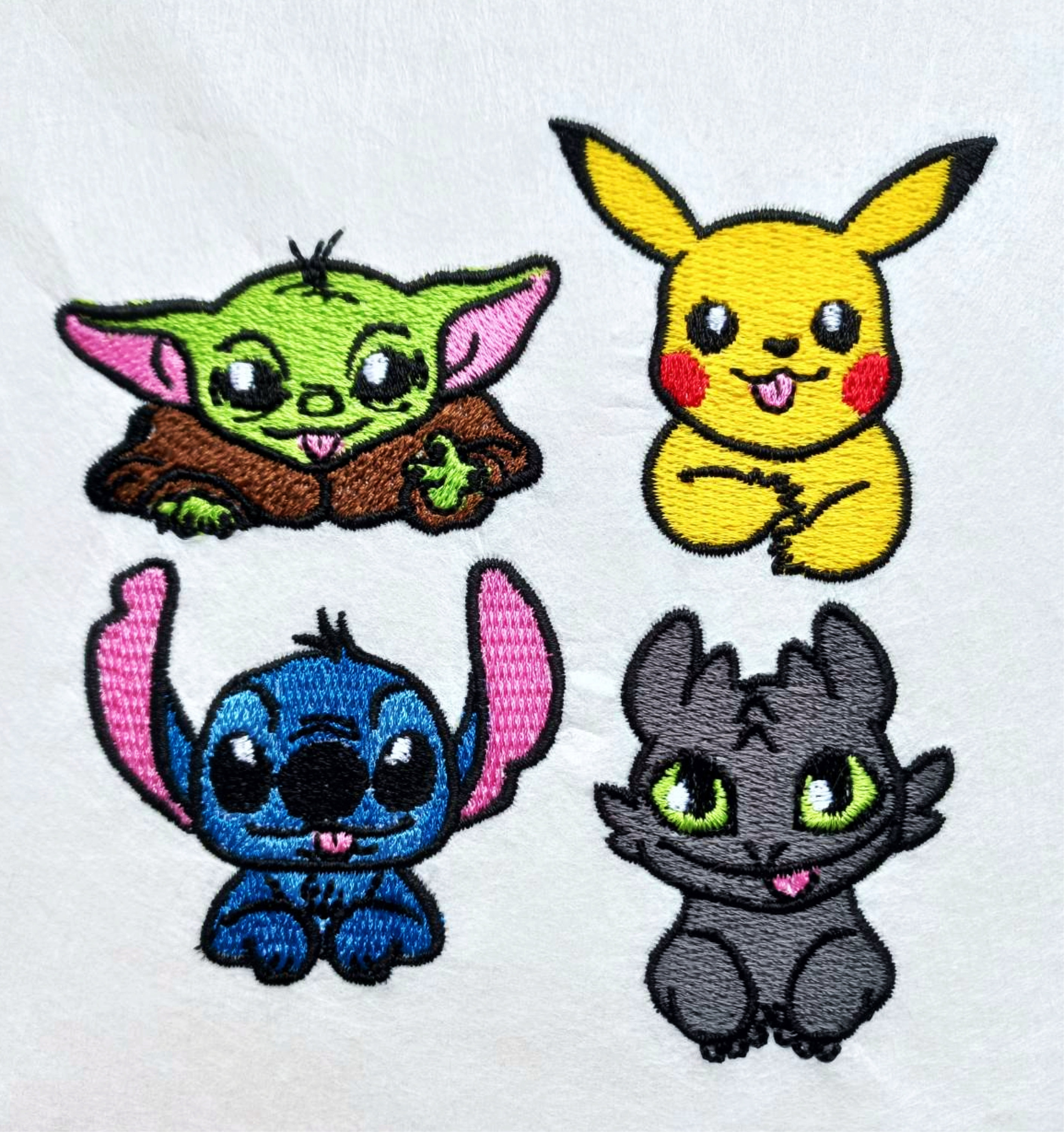 Pikachu Stitch Toothless Yoda Machine Embroidery Design - Etsy Canada