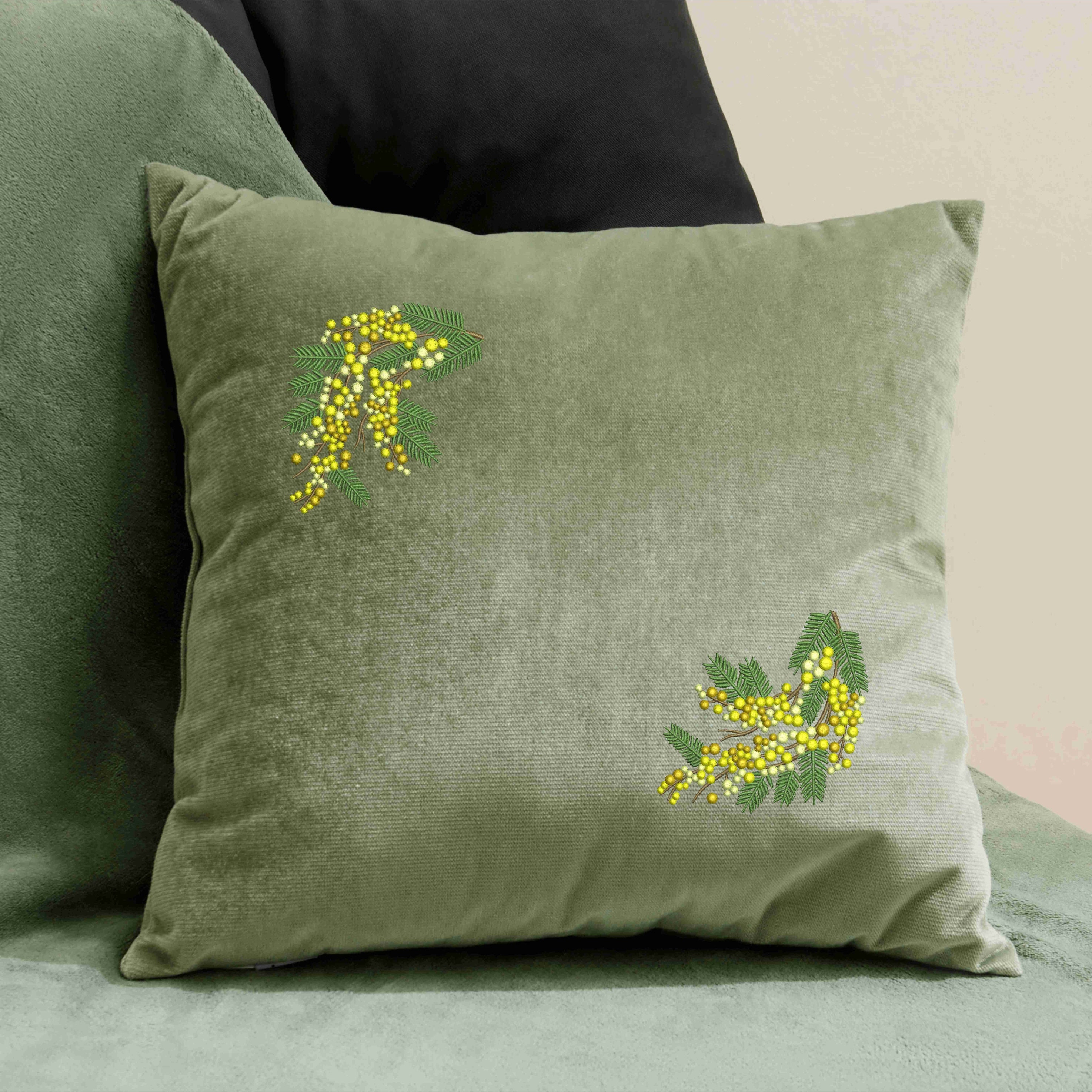 Mimosa Machine Embroidery Design Flowers Design | Etsy