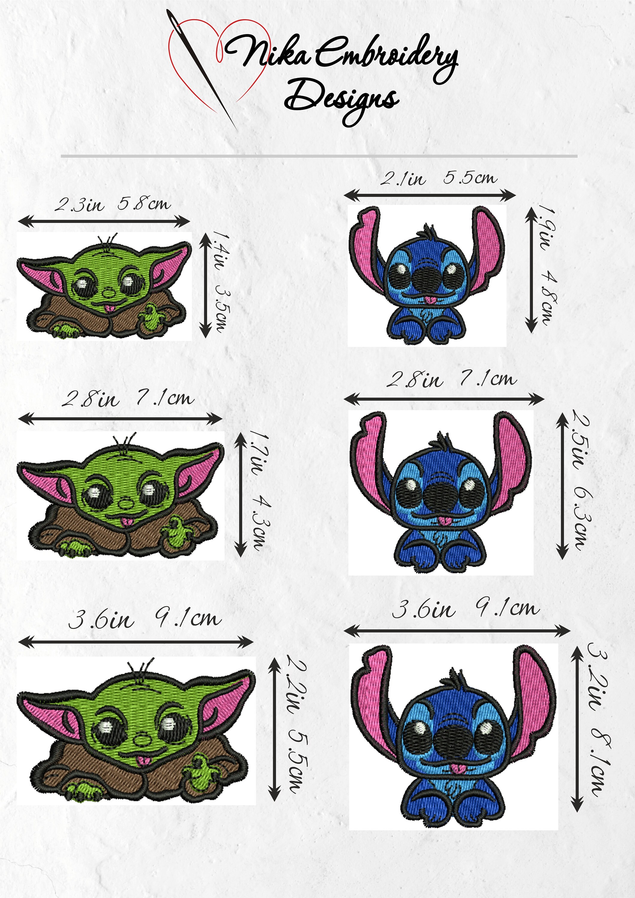 Pikachu Stitch Toothless Yoda Machine Embroidery Design - Etsy Canada
