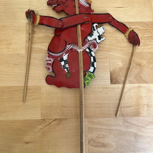 Vintage Articulated Shadow Puppet Wayang Purwa, Balinese Wood Rod ...