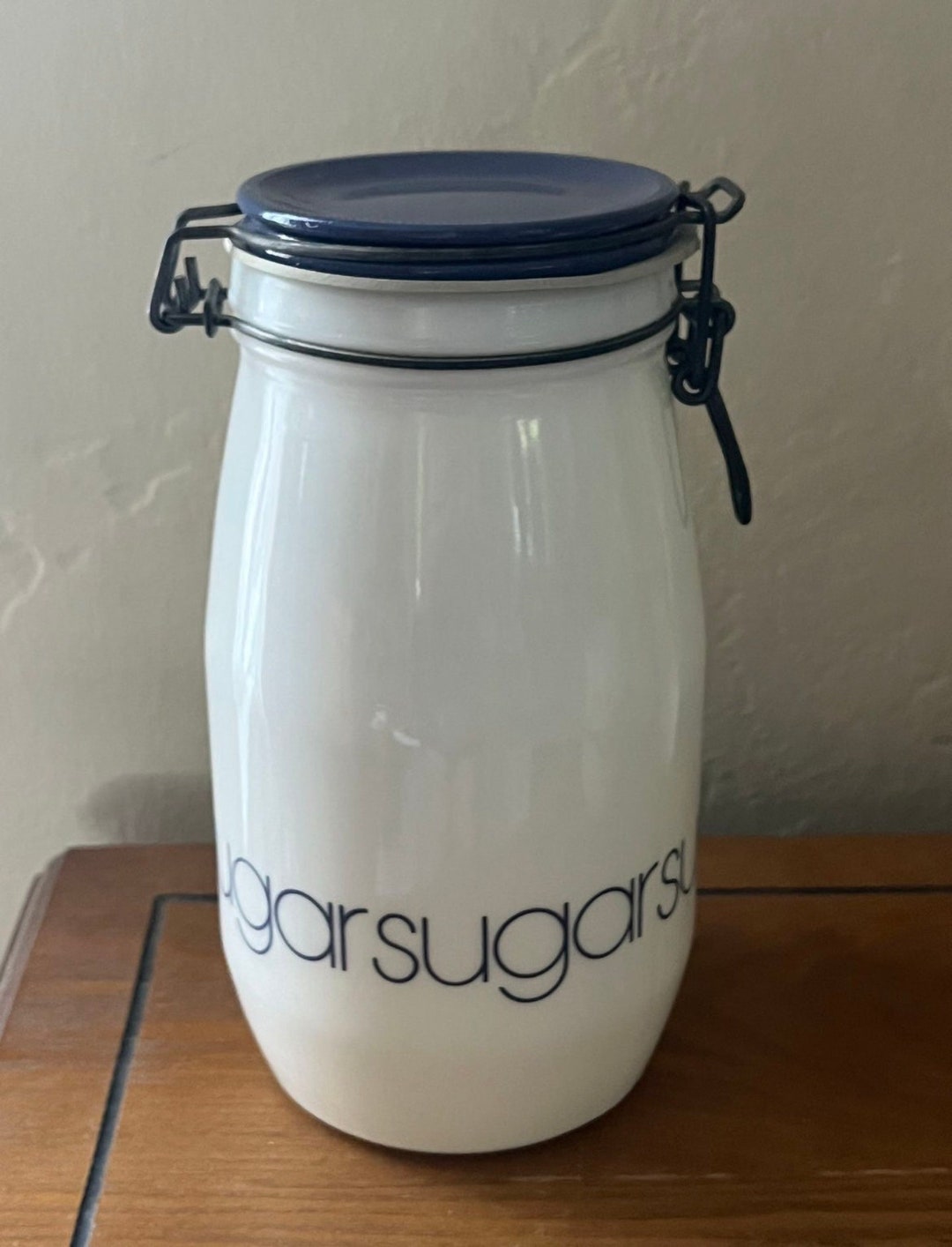 Vintage Mod Wheaten 1.5L Milk Glass Canister - Etsy