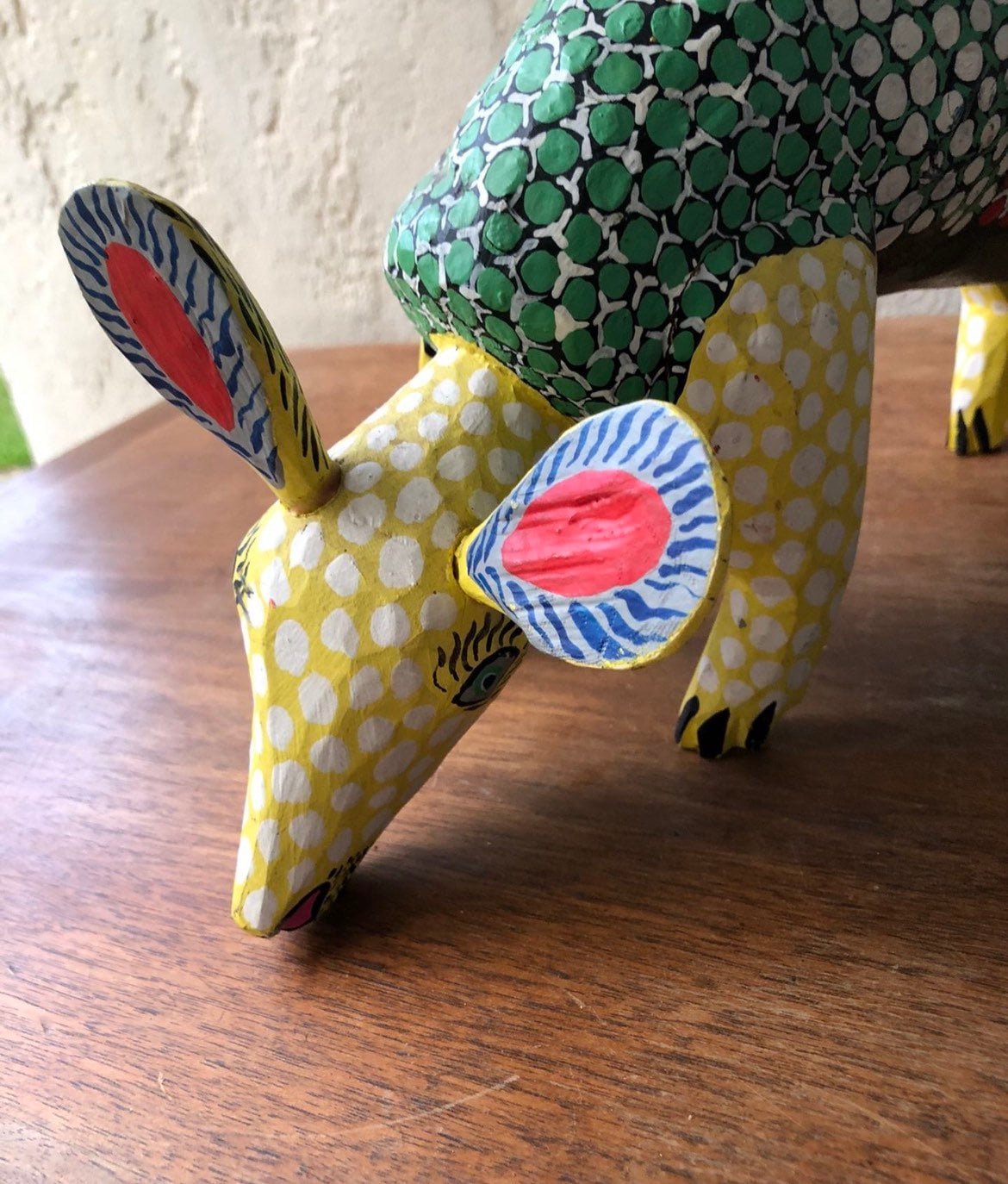 Signed Oaxaca Folk Art Armadillo: Hand-painted Papier-mâché Sculpture ...
