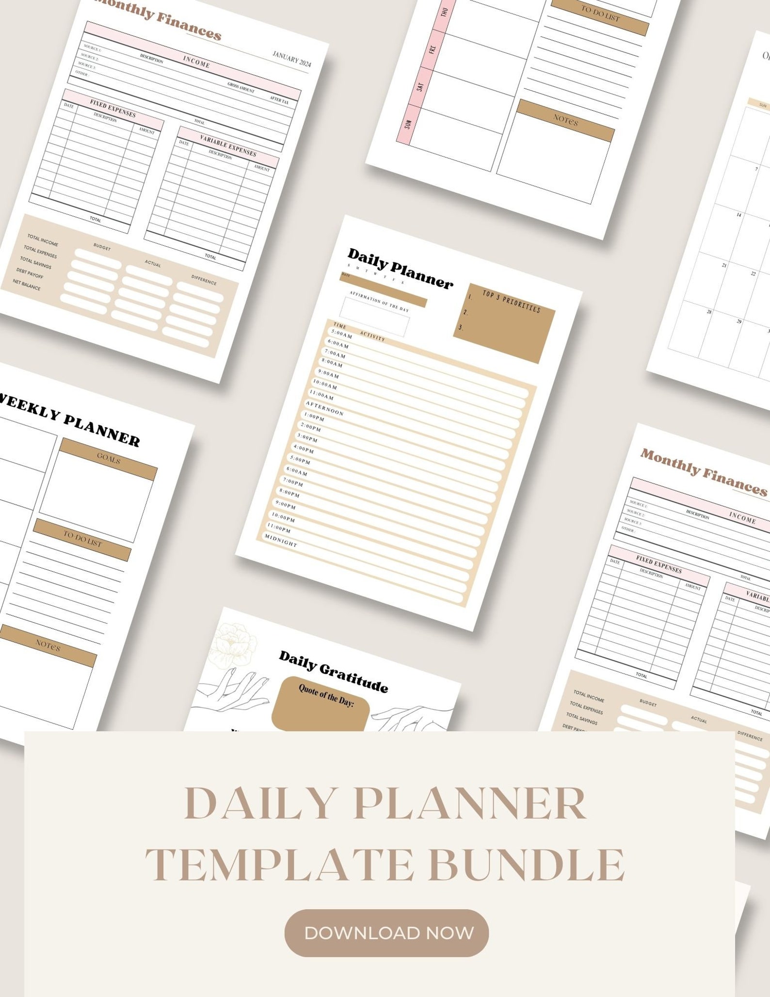 Digital Planner Goodnotes, 2024 Calendar, Daily Routine Planner, iPad ...