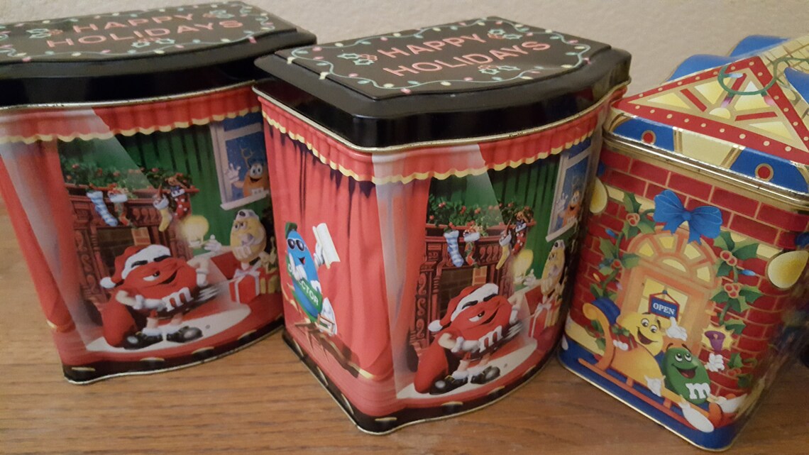 Lot of 4 Vintage M&ms Limited Edition Christmas Tins empty - Etsy