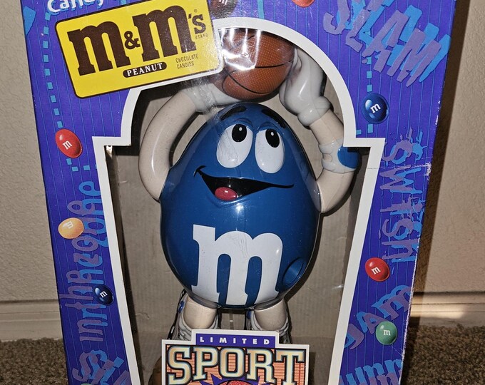 Vintage M&m's Blue Basketball Player Candy Dispenser Collectible With ...
