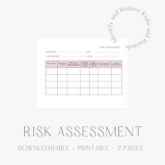 Business Risk Assessment Template Printable - Etsy
