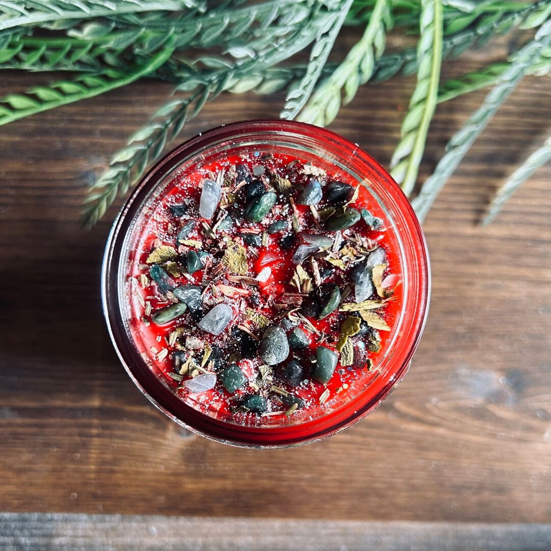 Winter Solstice Candles, Holiday Crystal Candle, Christmas Candle, Soy ...