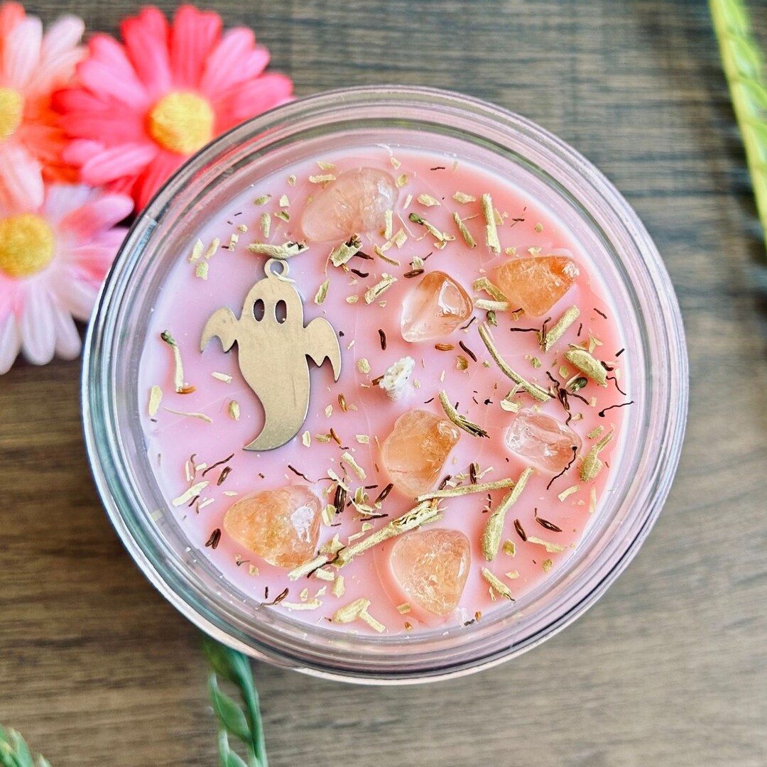 Haunting Honeysuckle Crystal Intention Candle - Spooky Spring Home ...