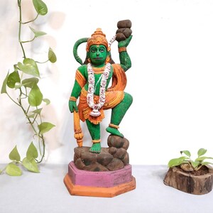 Hand Carved Cedar Wood Lord Hanuman Statue - Indian Art (17 Inches) - Etsy