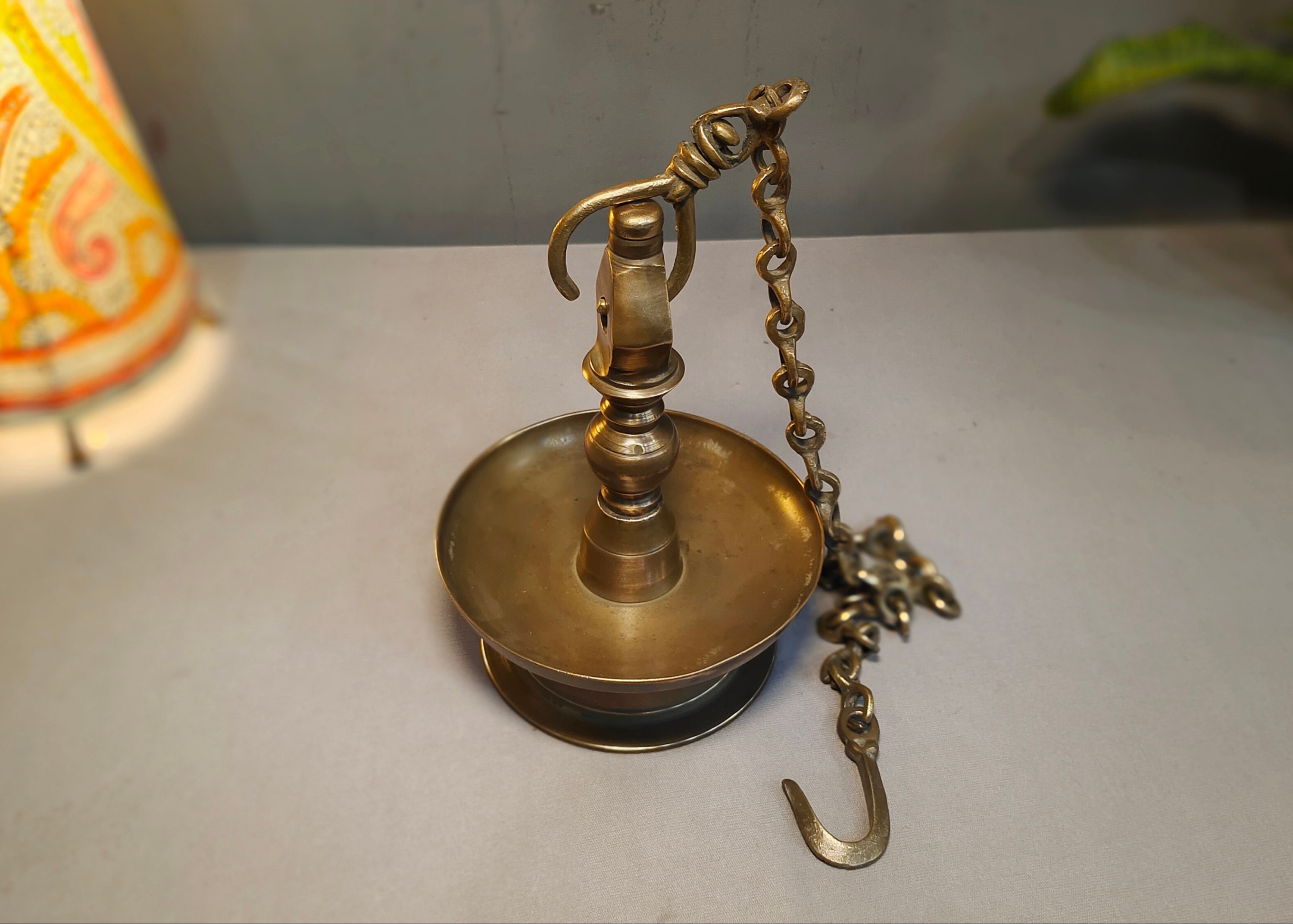 Kerala Antique Bronze Hanging Oil Lamp: Indian Pooja Decor - Etsy