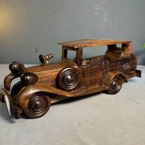Indian Wood Rosewood Handmade Vintage Car Rolls Royce Scaled Down Model ...
