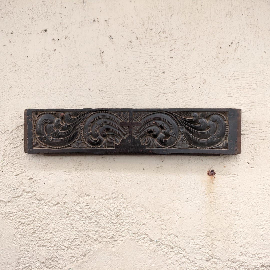 Antique Indian Carved Wood Panel: Rustic Bohemian Wall Art - Etsy