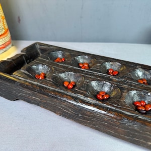 Pallankuli Antique Indian Game Board Pallankuzhi Alagulimanae Mancala ...