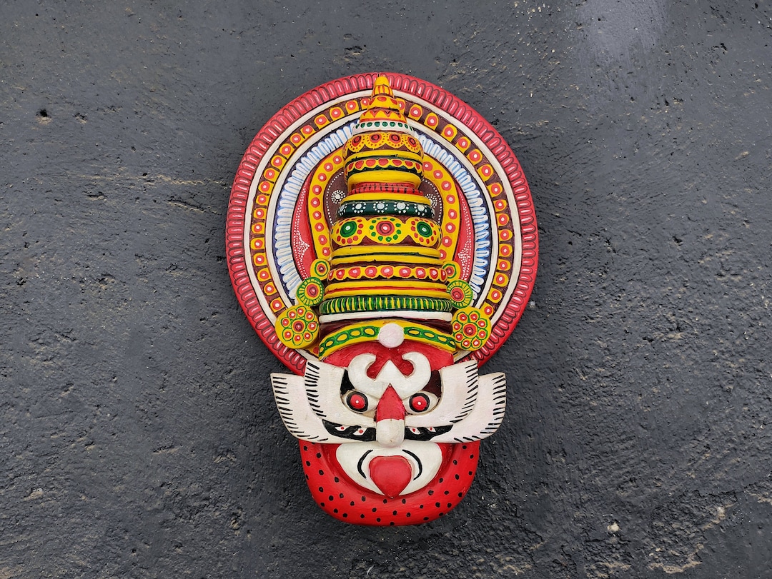 A Unique Indian Wooden Intricately Hand Carved & Painted Decorative ...