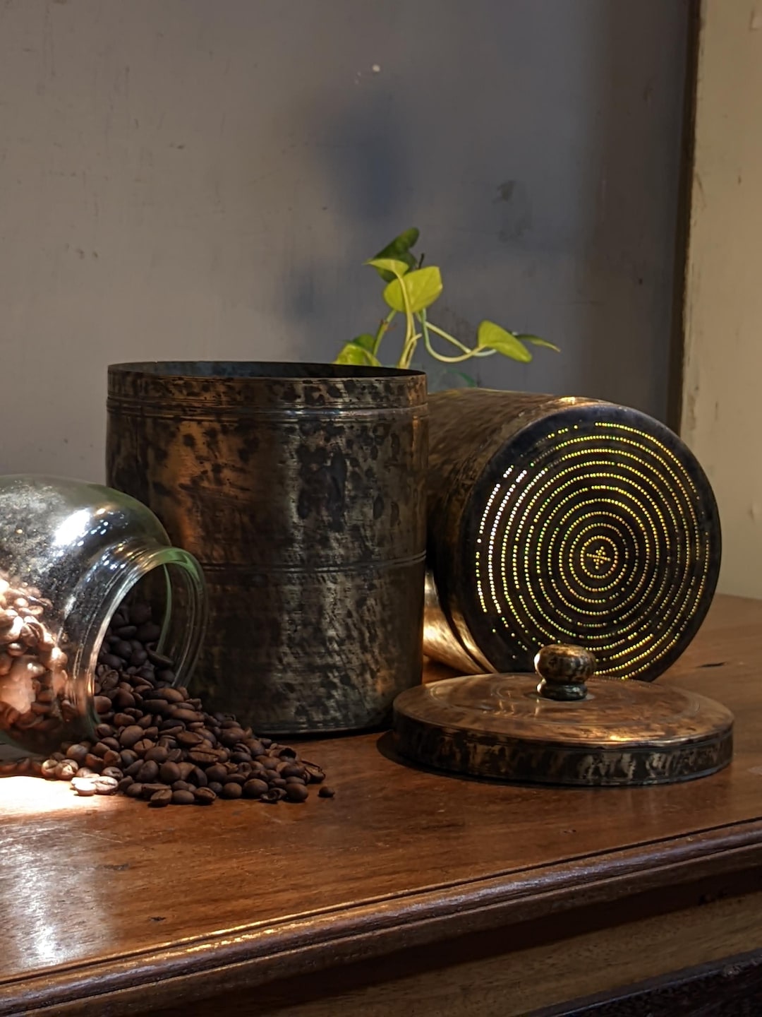 Antique Indian Bronze Decoction Coffee Maker – Handcrafted Vintage ...