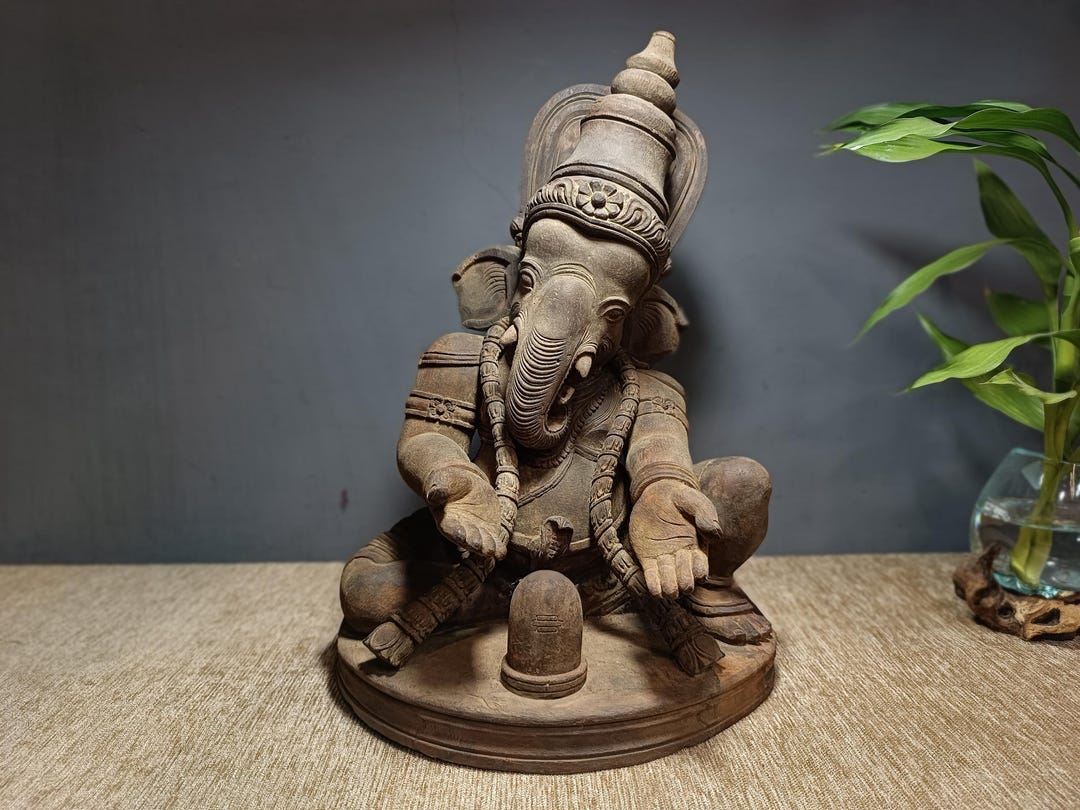 Elegant Jackwood Antique Finish Ganesha With Shivalkam. Piece of Art ...