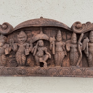 Dashavatar Wooden Hand Carved Wall Panel.indian Wooden Antique Wall ...