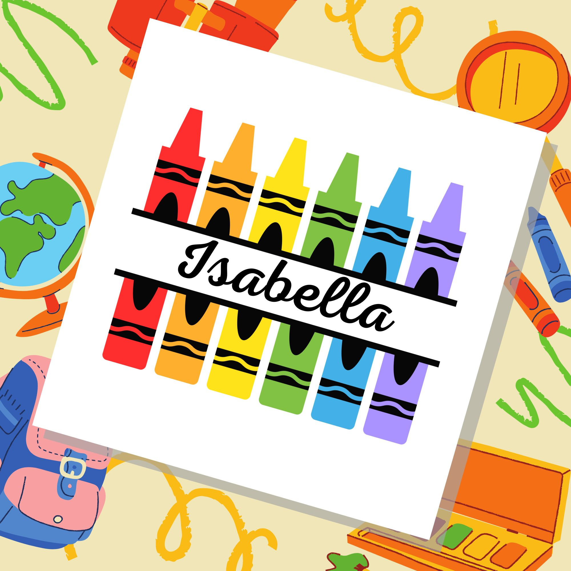 Crayon Vinyl Decal, Classroom Wall Decal, Personalized Crayon Decal ...