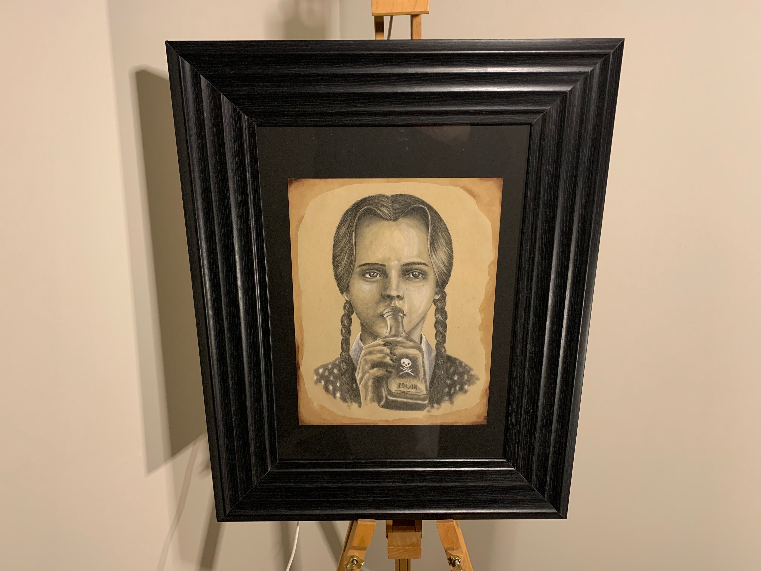 Wednesday Addams Christina Ricci the Addams Family Charcoal Portrait ...