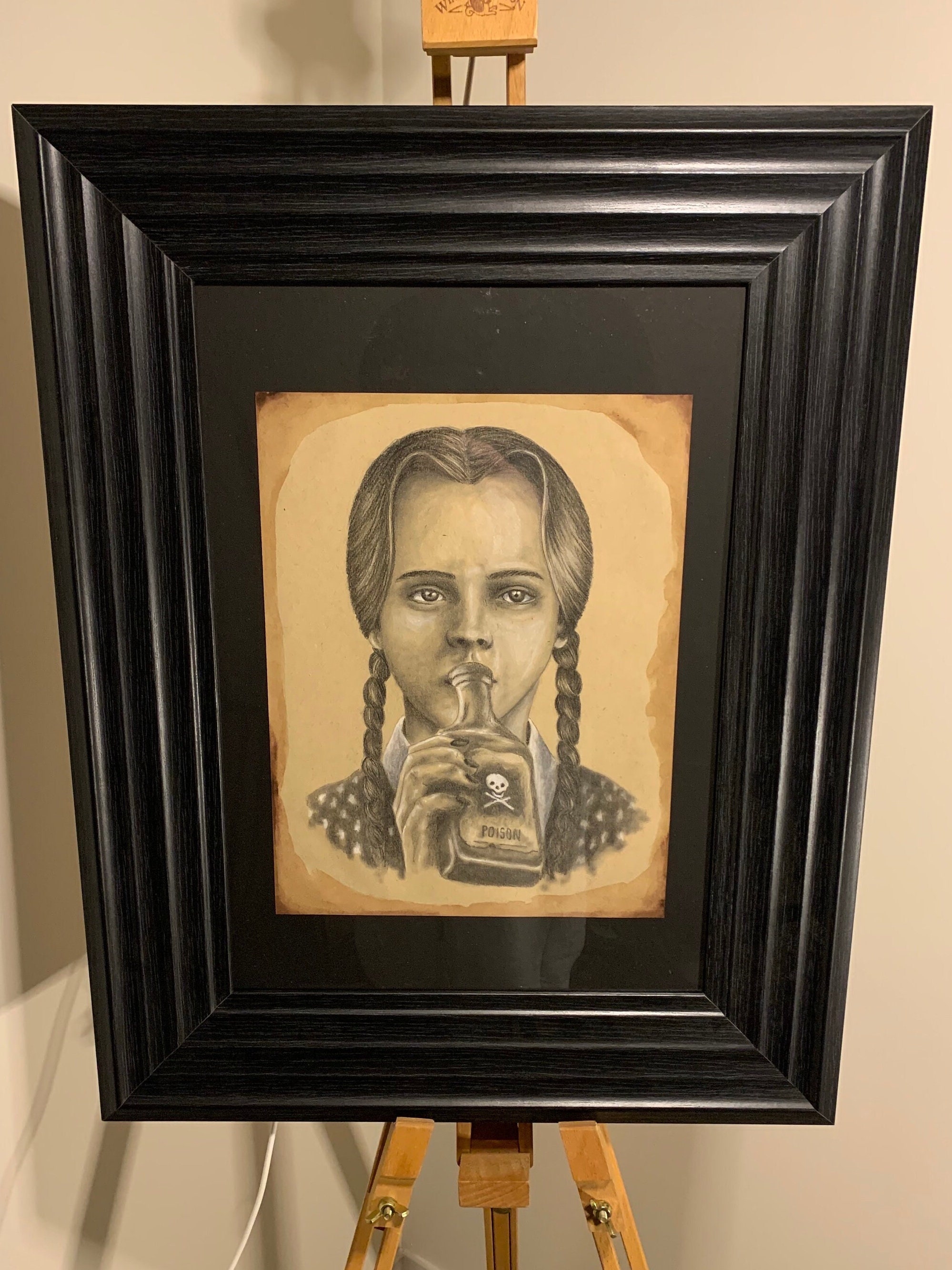 Wednesday Addams Christina Ricci the Addams Family Charcoal Portrait ...