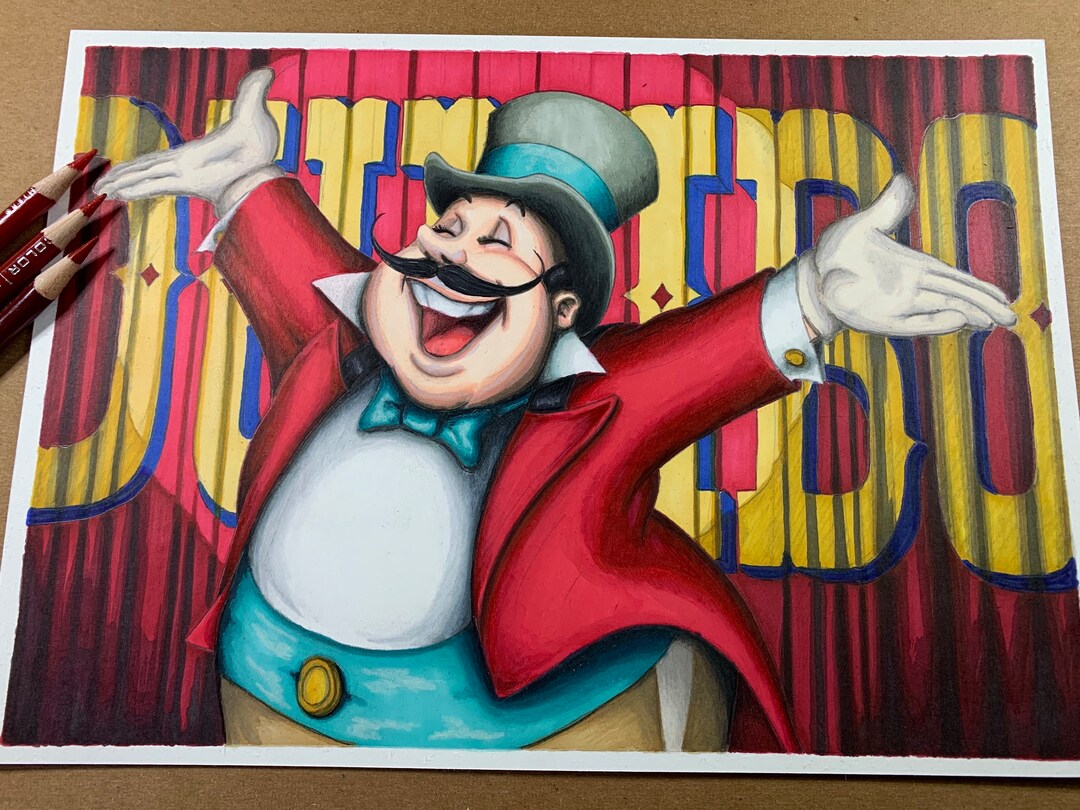 The Ringmaster From Dumbo Disney Painting Original Framed Signed ...