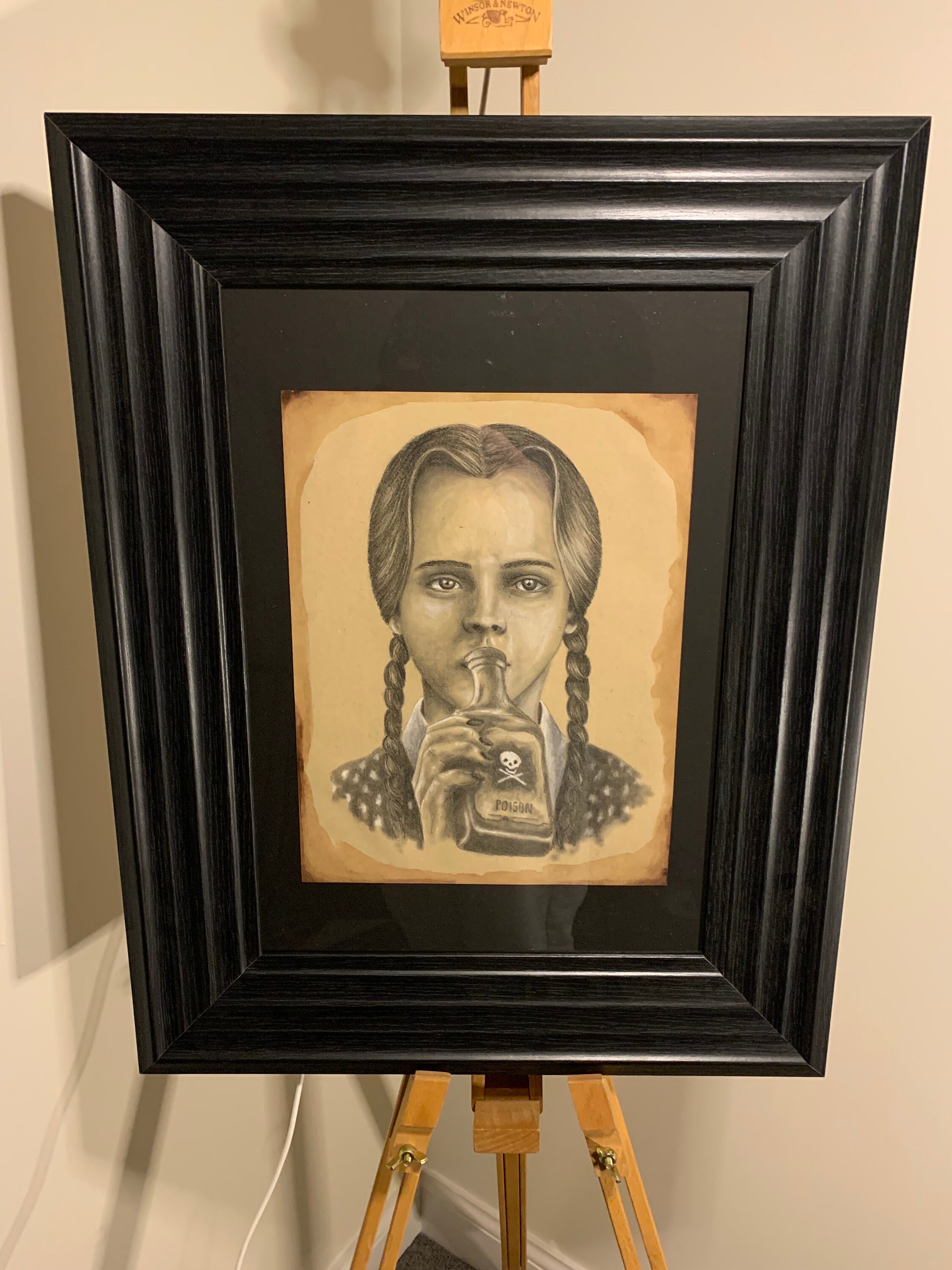 Wednesday Addams Christina Ricci the Addams Family Charcoal Portrait ...