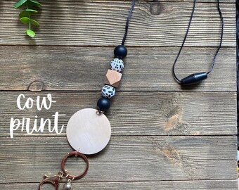 Cow Print Lanyard - Etsy