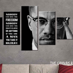 Malcolm X Quote Canvas Poster Wall Art CIVIL RIGHTS LEADER Painting - Etsy