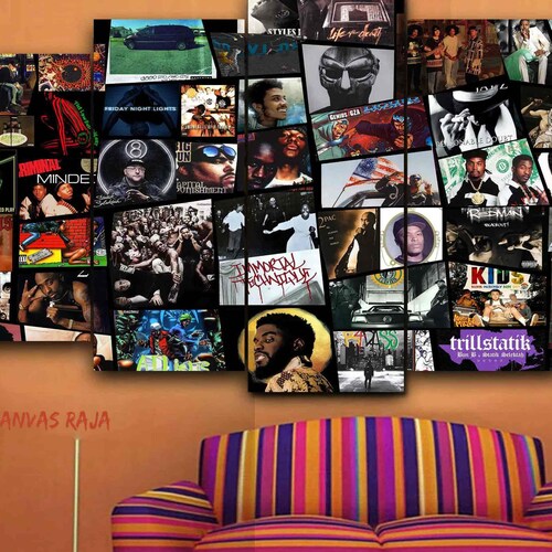 Hip Hop Wall Art Rap Canvas Poster Print Album Cover Collage Etsy