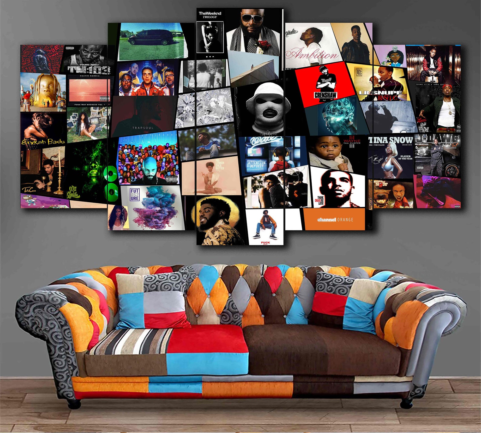Rap Album Cover Collage Hip Hop Music Canvas Wall Art Rapper - Etsy