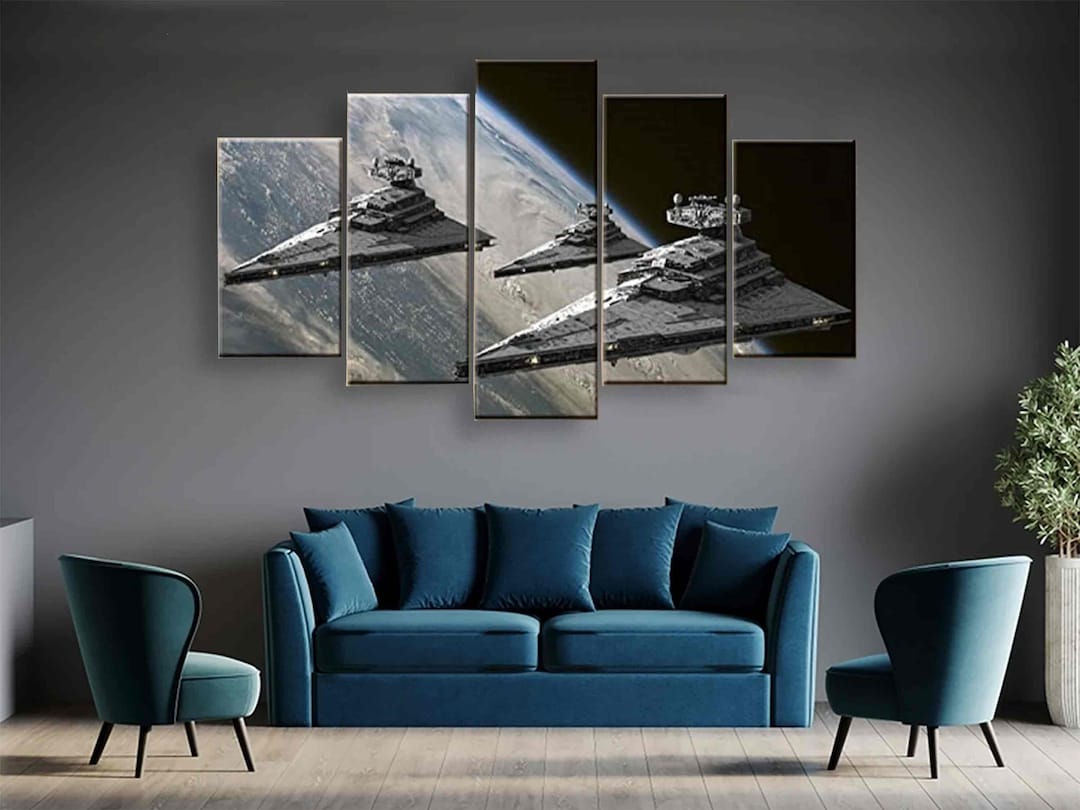 Imperial Star Destroyer Ship Canvas Poster Panel Wall Art Print Fan ...