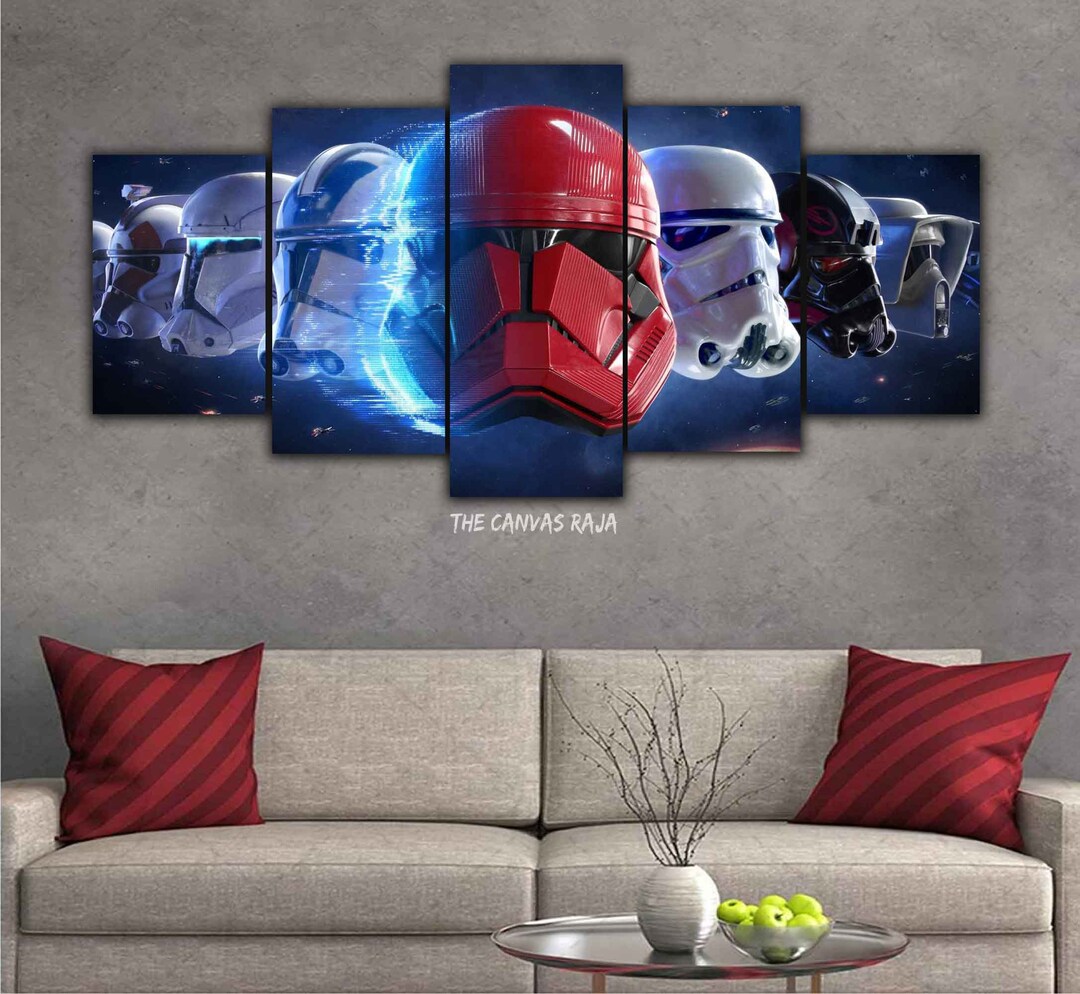 Clone Trooper Helmet Canvas Print: Star Wars 5 Panel Wall Art - Etsy