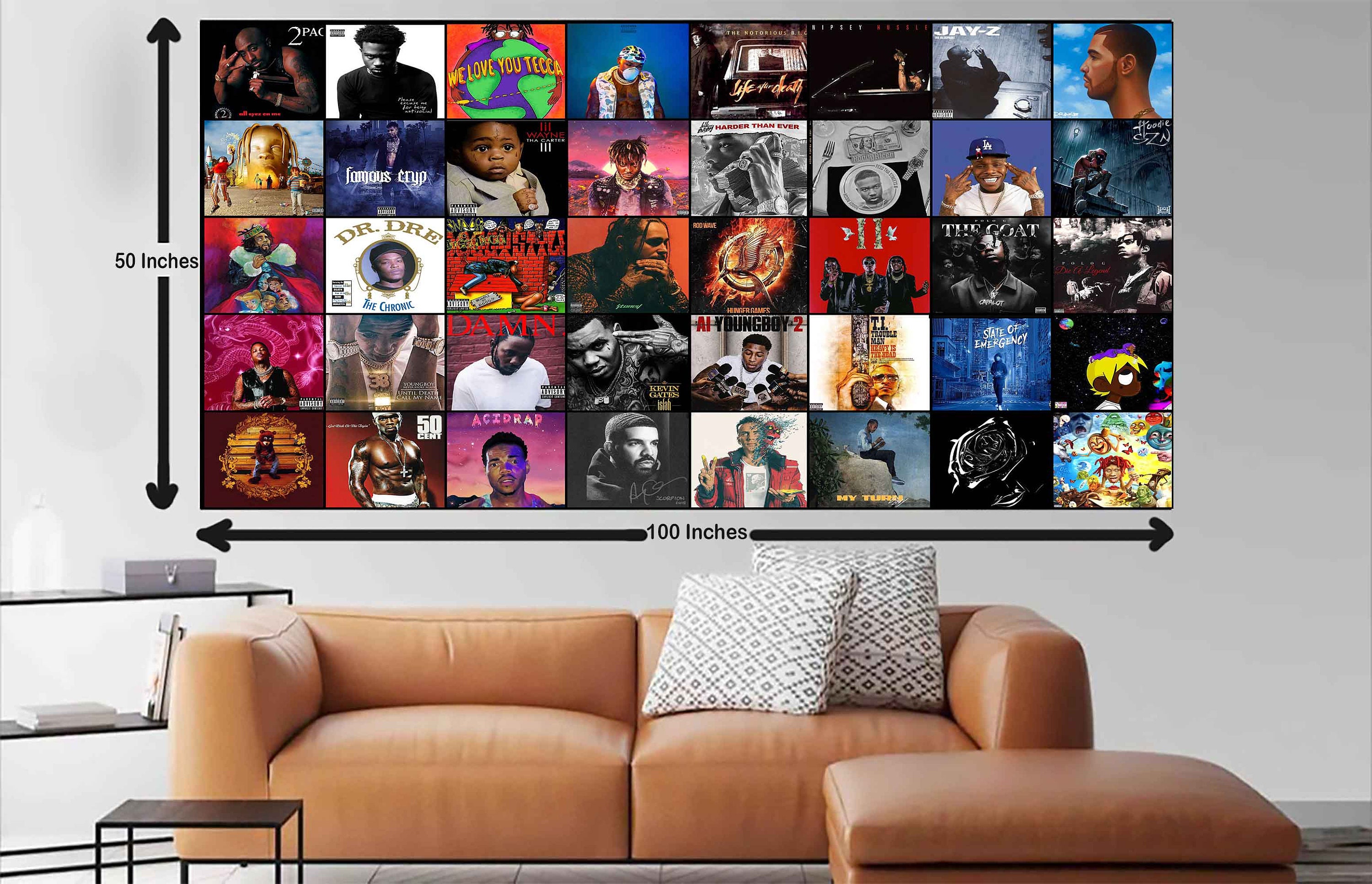 Hip Hop Canvas Print Poster Rapper Wall Art Album Collage For Etsy