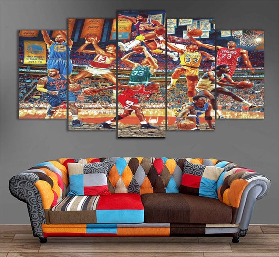 Basketball Legends All Star Canvas Wall Art Poster Print Decor - Etsy