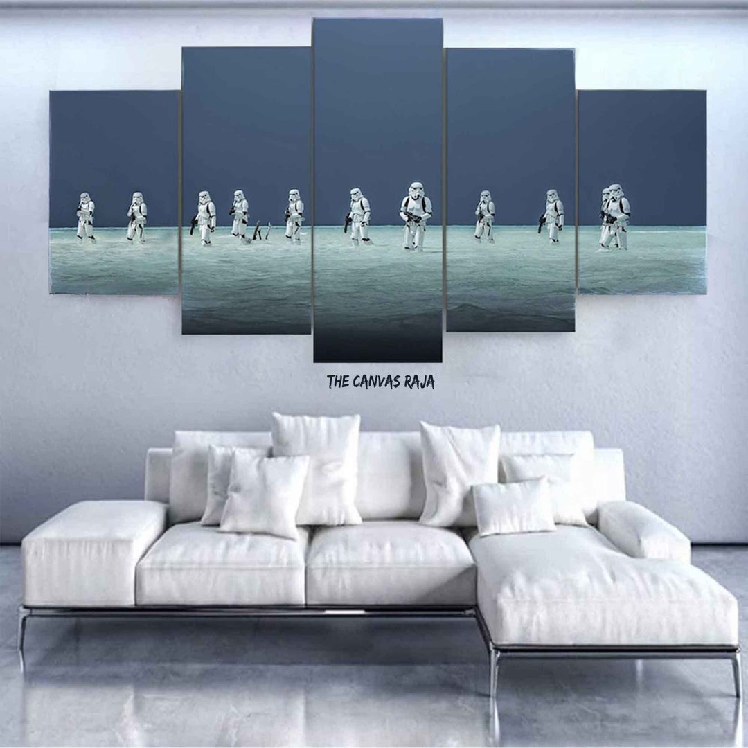 New Year Sale 5 PANELS Clone Wars Stormtroopers Wall Art Canvas Print ...