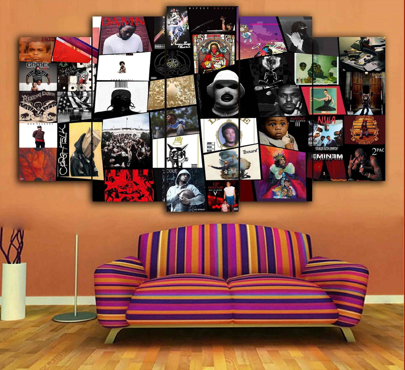 Rap Album Cover Collage Hip Hop Music Canvas Wall Art Rapper - Etsy