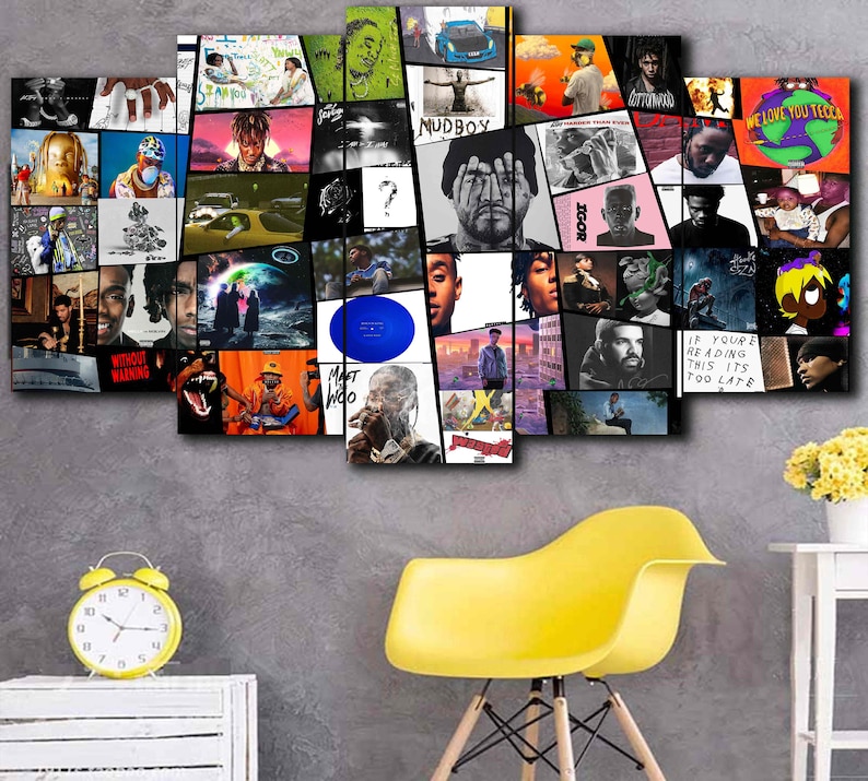 Rap Album Cover Collage Hip Hop Music Canvas Wall Art Rapper - Etsy