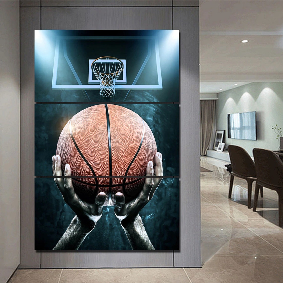Basketball Room Wall Art Canvas Poster Bedroom Decor Print - Etsy