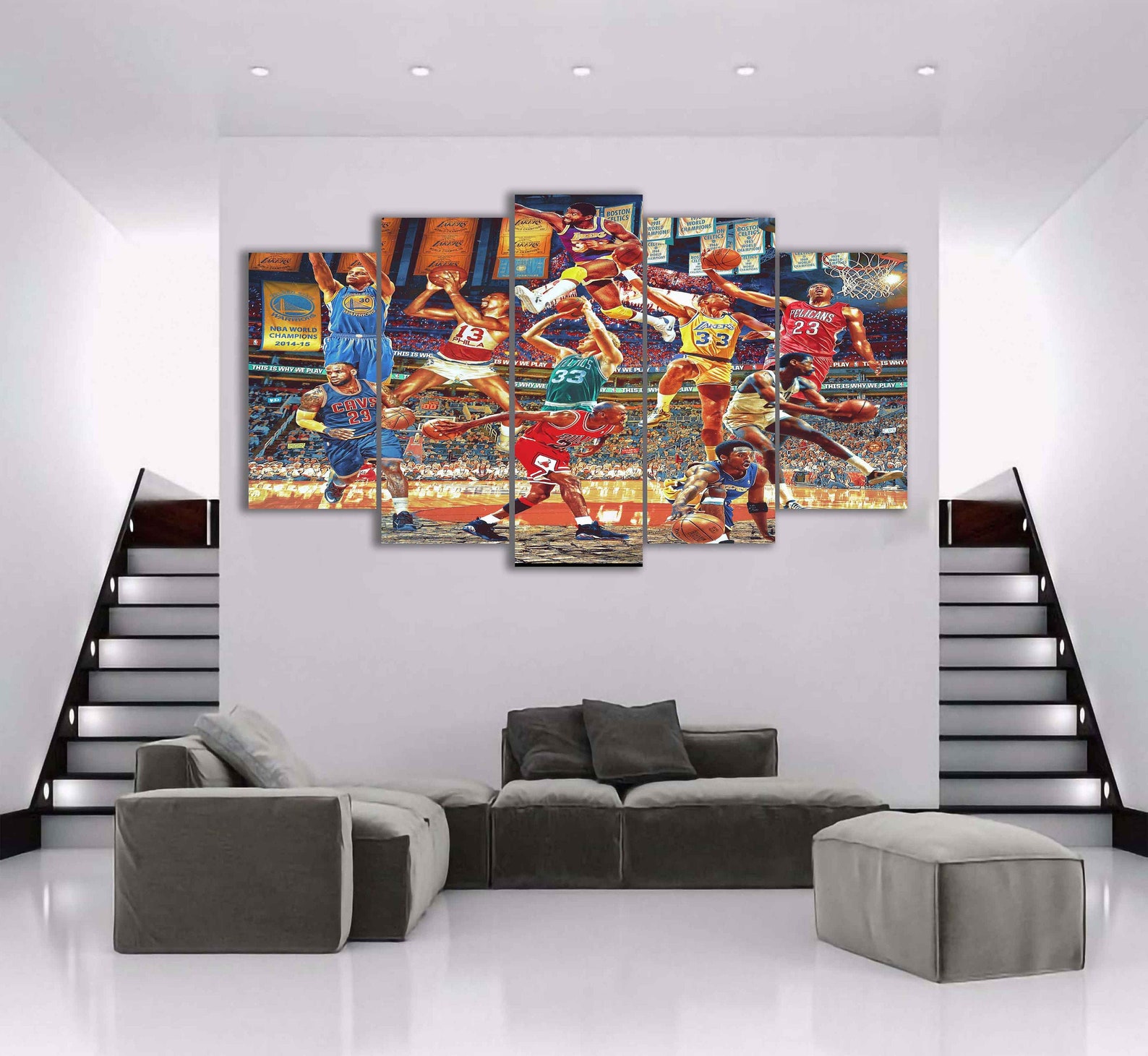 Basketball Legends All Star Canvas Wall Art Poster Print Decor - Etsy