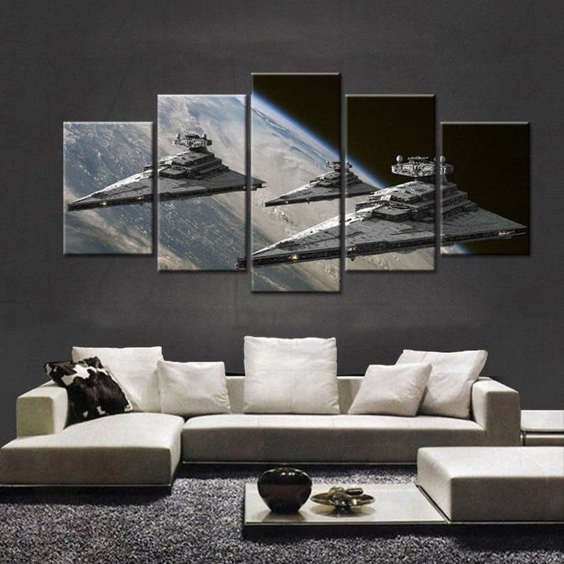 Imperial Star Destroyer Ship Canvas Poster Panel Wall Art Print Fan ...