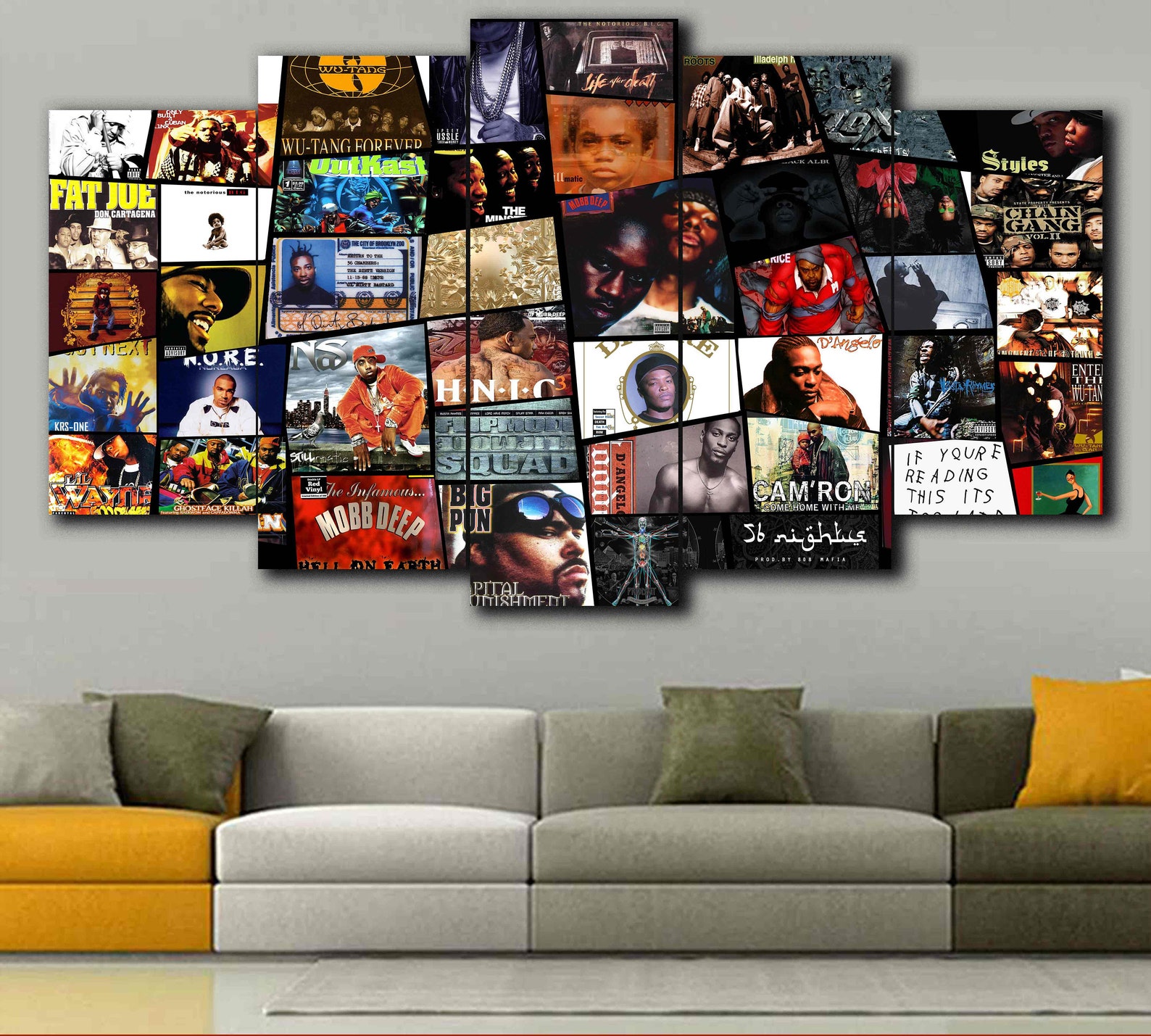 Rap Album Cover Collage Hip Hop Music Canvas Wall Art Rapper - Etsy