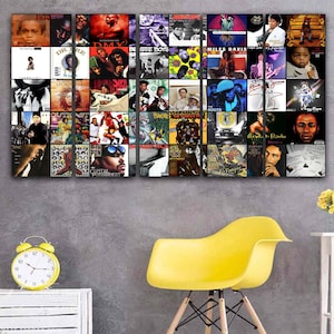 FRAMED HIP HOP Wall Art Rap Canvas Album Cover Collage Musician Gift ...