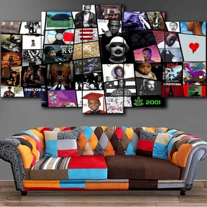 Rap Album Cover Collage Hip Hop Music Canvas Poster Wall Art Rapper ...