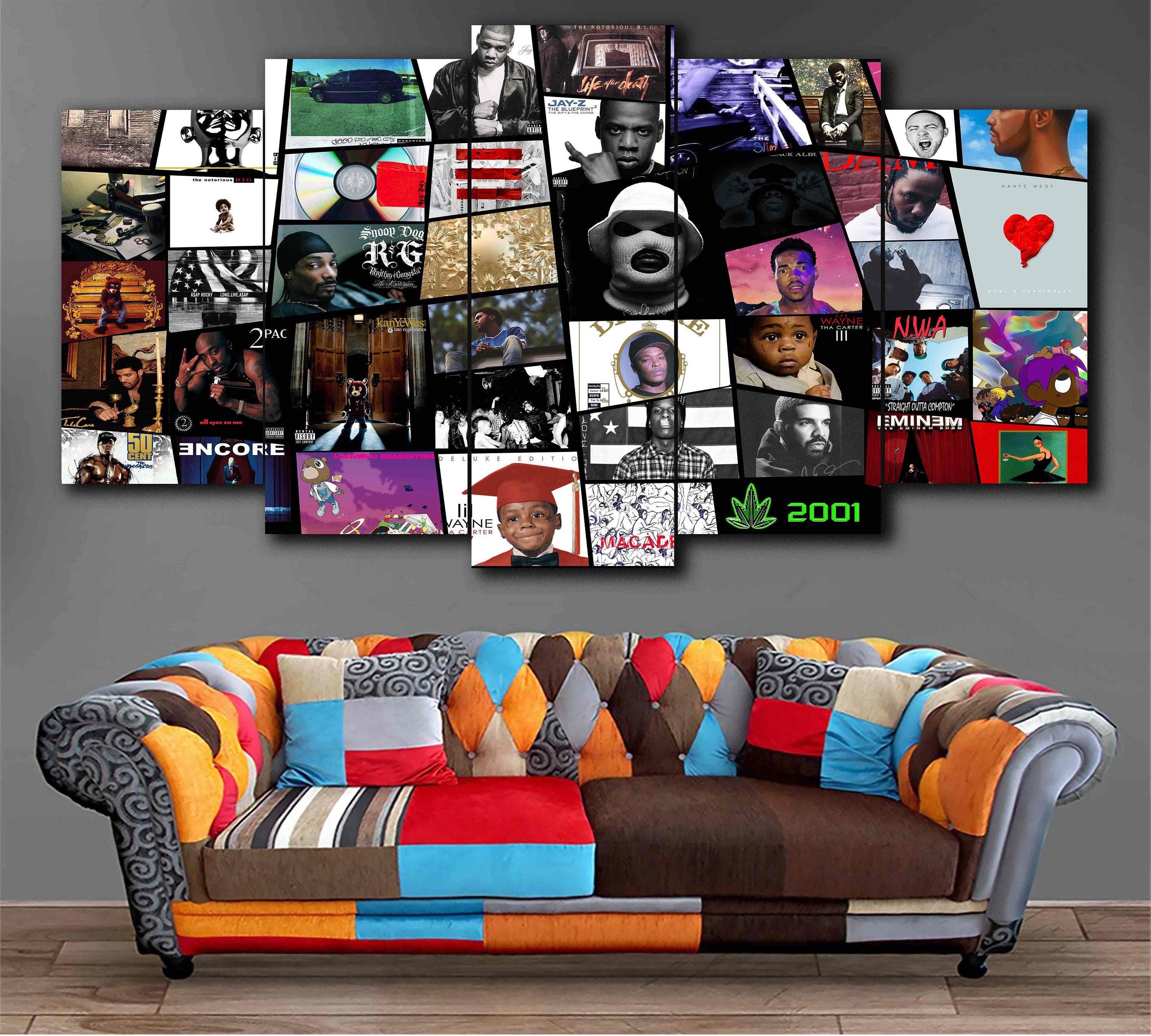 Rap Album Cover Collage Hip Hop Music Canvas Wall Art Rapper - Etsy Canada