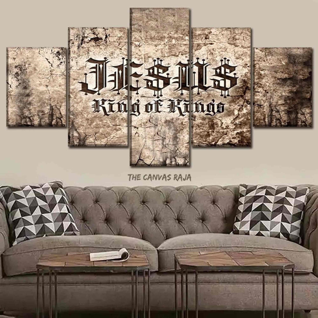 King of Kings Jesus Name Christian Wall Art CANVAS Home Decor Gift ...